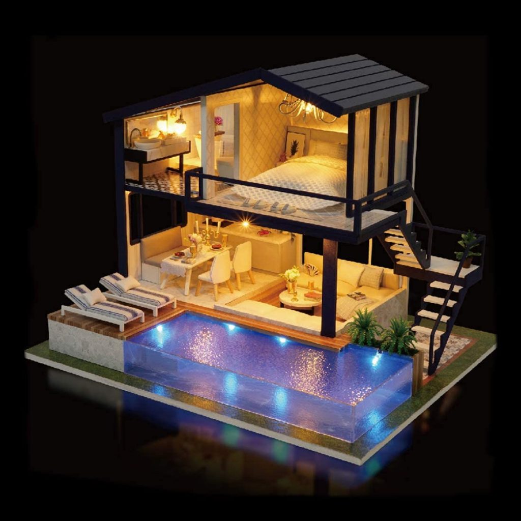 Diy Miniature Dollhouse Kit Unihobby Time Apartment 3d Wooden Dollhouse