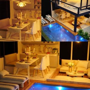 DIY Miniature Dollhouse Kit UniHobby Time Apartment 3D Wooden Dollhouse ...